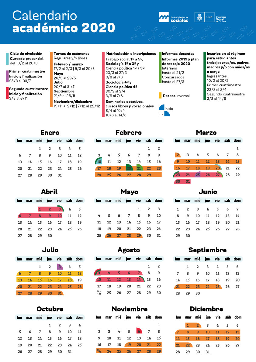 calendario académico 2020 | Facultad de Ciencias Sociales - UNC